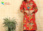 Red Cotton Long Sleeve Fancy Dresses