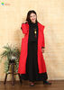 Custom Red Cheongsam Type Double Layer Coat Chineses Clothing With Hood