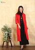 Long Women Red Chinese Jacket , Double Layer Chinese Quilted Coat For Spring