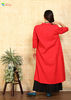 Long Women Red Chinese Jacket , Double Layer Chinese Quilted Coat For Spring