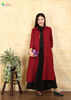 Burgundy Single - Breasted Double Layer Coat With Split For Autumn Clothing