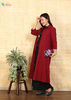 Burgundy Single - Breasted Double Layer Coat With Split For Autumn Clothing