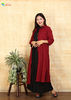 Burgundy Single - Breasted Double Layer Coat With Split For Autumn Clothing