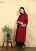 Burgundy Single - Breasted Double Layer Coat With Split For Autumn Clothing