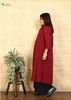 Burgundy Single - Breasted Double Layer Coat With Split For Autumn Clothing