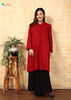 Buckle Double Layer Coat Red Hooded Cheongsam Type For Women Dress