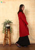 Buckle Double Layer Coat Red Hooded Cheongsam Type For Women Dress