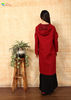 Buckle Double Layer Coat Red Hooded Cheongsam Type For Women Dress