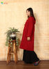 Buckle Double Layer Coat Red Hooded Cheongsam Type For Women Dress