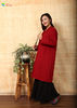 Buckle Double Layer Coat Red Hooded Cheongsam Type For Women Dress