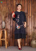 Summer Women Tulle Embroidered Cotton Dress With Cheongsam Type Buckle