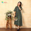 Floral Print Long Sleeve Cotton Maxi Dress , Beautiful Long Sleeve Dresses Turn Down Collar