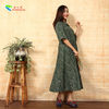 Floral Print Long Sleeve Cotton Maxi Dress , Beautiful Long Sleeve Dresses Turn Down Collar