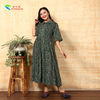 Floral Print Long Sleeve Cotton Maxi Dress , Beautiful Long Sleeve Dresses Turn Down Collar