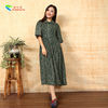 Floral Print Long Sleeve Cotton Maxi Dress , Beautiful Long Sleeve Dresses Turn Down Collar