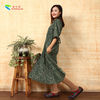 Floral Print Long Sleeve Cotton Maxi Dress , Beautiful Long Sleeve Dresses Turn Down Collar