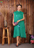 Casual Life Green Embroidered Cotton Dress Chinese Style For Intdoor Eco Friendly