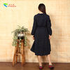 Vintage Ladies Long Sleeve Dresses Plus Size Notched Collar For Spring / Autumn