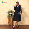 Vintage Ladies Long Sleeve Dresses Plus Size Notched Collar For Spring / Autumn