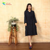 Vintage Ladies Long Sleeve Dresses Plus Size Notched Collar For Spring / Autumn