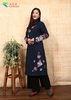 Ethnic Embroidery Cotton Winter Clothing Slim Cotton Padded Qipao With Long Sleeve