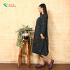 Handmade Button Long Sleeve Long Cotton Dress Circular Collar Cutting Pattern