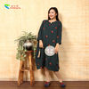 Handmade Button Long Sleeve Long Cotton Dress Circular Collar Cutting Pattern