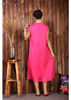 Pink Chinese Embroidery Dress , L XL XXL Cotton Sleeveless Maxi Dress