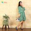 Short Casual Ladies Long Sleeve Dresses Chinese Style Dish Buckle Design