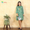 Short Casual Ladies Long Sleeve Dresses Chinese Style Dish Buckle Design