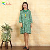Short Casual Ladies Long Sleeve Dresses Chinese Style Dish Buckle Design