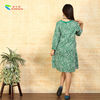 Short Casual Ladies Long Sleeve Dresses Chinese Style Dish Buckle Design