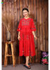 Chinese Style Embroidered Cotton Dress Floral Print Pattern For Casual Life