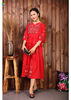 Chinese Style Embroidered Cotton Dress Floral Print Pattern For Casual Life