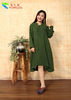 Cotton Chinese Style  Long Sleeve Maxi Dress