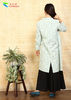Mint Color Lapels Womens Linen Suits Clothing Knee Length Casual Long Blazer