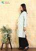 Mint Color Lapels Womens Linen Suits Clothing Knee Length Casual Long Blazer