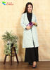 Mint Color Lapels Womens Linen Suits Clothing Knee Length Casual Long Blazer