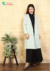 Mint Color Lapels Womens Linen Suits Clothing Knee Length Casual Long Blazer
