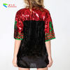 Silver Letter 08 Womens Sequin Clothing Half Sleeve Casual T - Shirt Dress