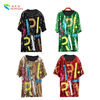 Oversize Womens Glitter Clothes / Women Sequin Party Dresses Hip Pop Style