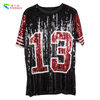 Red Black Plus Size Party Womens Sequin Clothing Round Neck Elbow Sleeve