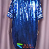 Blue Sequin Tee Shirt Dress Sorority Stage Performance Clothing Number 20