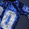 Blue Sequin Tee Shirt Dress Sorority Stage Performance Clothing Number 20