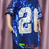 Blue Sequin Tee Shirt Dress Sorority Stage Performance Clothing Number 20