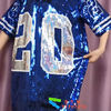 Blue Sequin Tee Shirt Dress Sorority Stage Performance Clothing Number 20