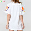 White Color Diamond Womens Sequin Clothing Jersey Mini T Shirt Dress