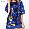 Custom Oversized Womens Sequin Clothing Short Sleeve Anti - Wrinkle