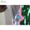 Casual Silver Pink Womens Sequin Clothing Zip Up Bomber Jacket Free Size