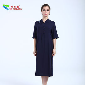 YIZHIQIU Cotton Material Summer Floral Cheongsam